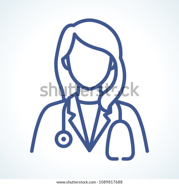 Doctor Vector Line Icon: vector de stock (libre de regalías) 1089817688 ...