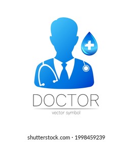 Doctor Vector Logotype Blue Color Drop Stock Vector (Royalty Free ...