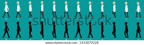 Doctor Walk Cycle Animation Sequence 스톡 벡터(로열티 프리) 1433879228 ...