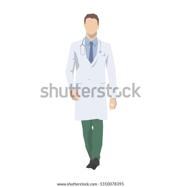 Doctor Walking Isolated Vector Illustration Medical Stock Vector ...