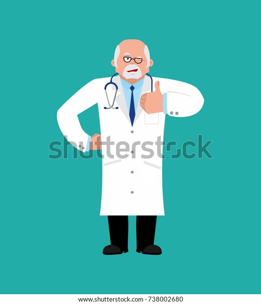Doctor Winks Thumb Happy Physician Merry Stock Vector (Royalty Free ...