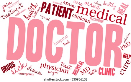 Doctor Word Cloud On White Background Stock Vector (Royalty Free ...