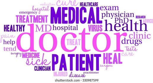 Doctor Word Cloud On White Background Stock Vector (Royalty Free ...