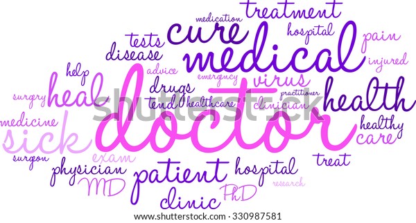 Doctor Word Cloud On White Background Stock Vector (Royalty Free ...