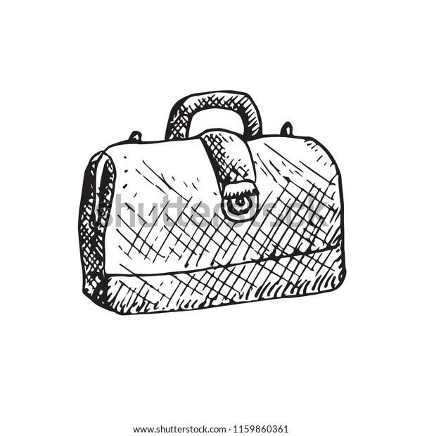 Doctors Bag Isolated Hand Drawn Black: vector de stock (libre de ...
