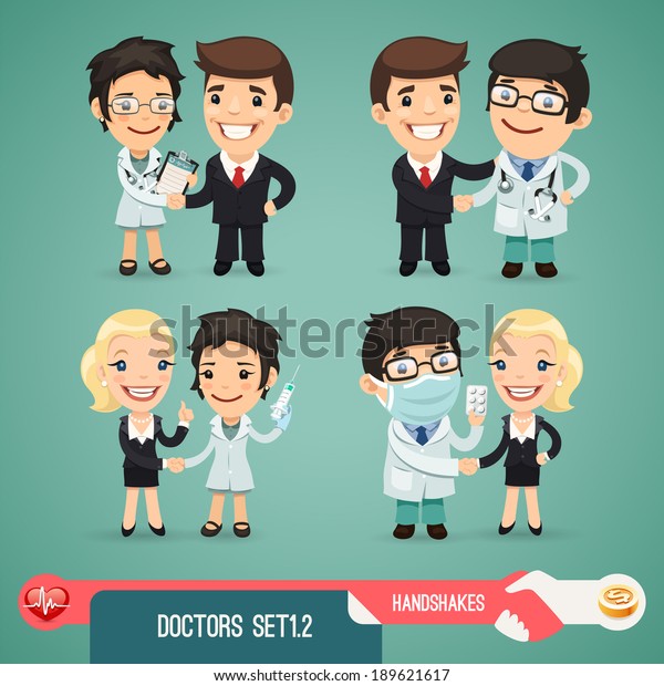 Doctors Cartoon Characters Set12 Eps File Stock Vector (Royalty Free ...