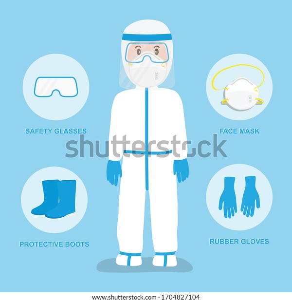 Doctors Character Wearing Full Ppe Personal Stock Vector (Royalty Free ...