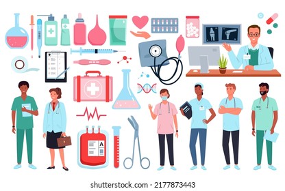 Doctors Medical Equipment Set Vector Illustration Stock Vector (Royalty ...
