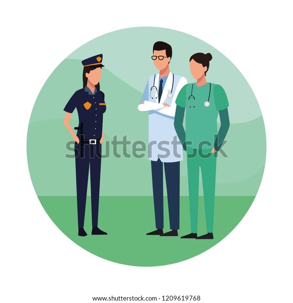 Doctors Police Stock Vector (Royalty Free) 1209619768