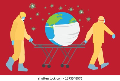 Doctors Save World Doctors Transport Infected Stock Vector (Royalty ...