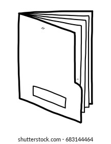 Document Cartoon Vector Illustration Black White Stock Vector (Royalty ...