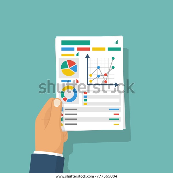 Document Charts Graphs Business Reports Hold Stock Vector (Royalty Free ...