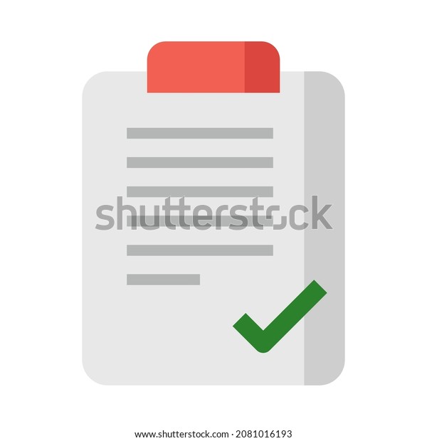 Document Check Box Flat Clipart Vector Stock Vector (Royalty Free ...