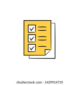Document Check List Icon Yellow Theme: เวกเตอร์สต็อก (ปลอดค่าลิขสิทธิ์ ...