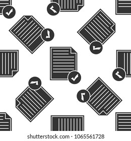 Document Check Mark Icon Seamless Pattern Stock Vector (Royalty Free ...
