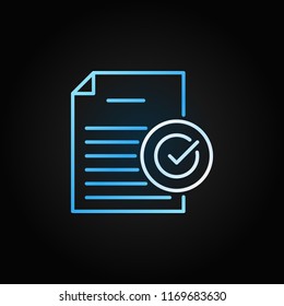 Document Check Mark Outline Vector Colored Stock Vector (Royalty Free ...