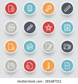 Document Contour Icons Color Buttons Stock Vector (Royalty Free ...