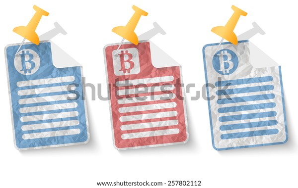 Document Crumpled Paper Bit Coin Symbol Stock Vector (Royalty Free ...