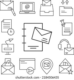 Document Email Message Icon Collection Other Stock Vector (Royalty Free ...
