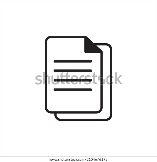 Document Icon Simple Black Design Isolated Stock Vector (Royalty Free ...