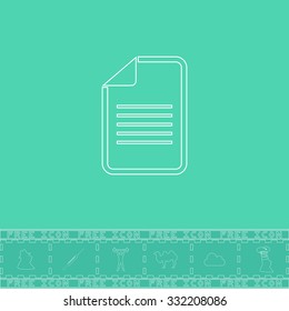 Document Icon White Outline Flat Symbol Stock Vector (Royalty Free ...