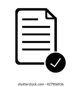 Document Check Mark Symbol Icon Compliance Stock Vector (Royalty Free ...
