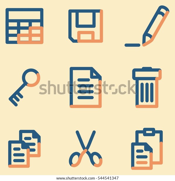 Document Icons Light Blue Contour Stock Vector (Royalty Free) 544541347 ...