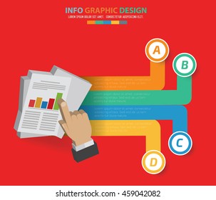 Document Info Graphic On Red Backgroundvector Stock Vector (Royalty ...