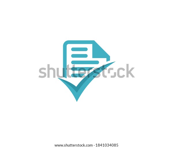 Document Logo Check Mark Paper Vector Stock Vector (Royalty Free ...