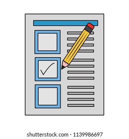 Document Paper Check Mark Pencil Stock Vector (Royalty Free) 1139986697