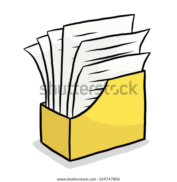 Document Paper Yellow Box Cartoon Vector เวกเตอร์สต็อก (ปลอดค่า ...
