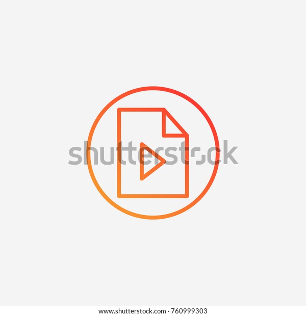 Document Play Icongradient Illustration Isolated Vector Stock Vector ...