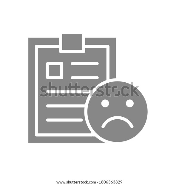 Document Sad Face Gray Icon Negative Stock Vector (Royalty Free ...