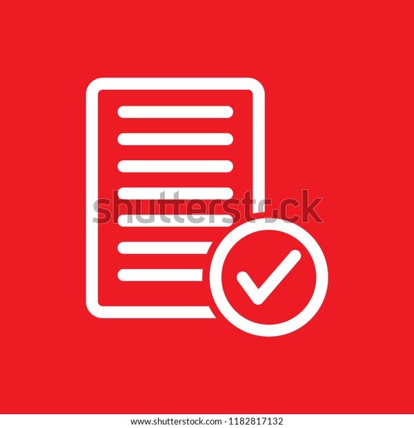 Document Tick Vector Icon Stock Vector (Royalty Free) 1182817132 ...