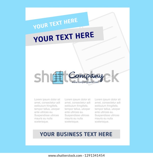 Document Title Page Design Company Profile: vector de stock (libre de ...