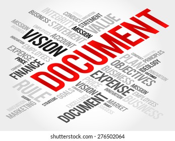 Document Word Cloud Business Concept Stock Vector (Royalty Free ...