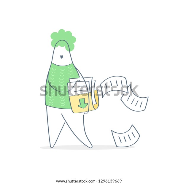 Document Work Flow Businessman Carrying File Stock Vector (Royalty Free ...