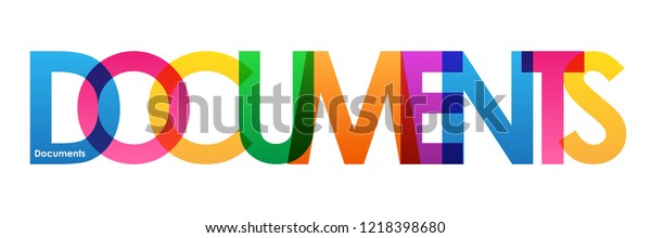 Documents Colorful Letters Banner Stock Vector (Royalty Free) 1218398680