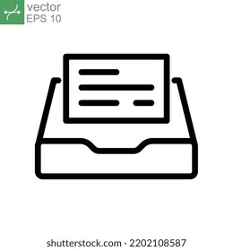 Documents Drawer Icon Open New Mail Stock Vector (Royalty Free ...