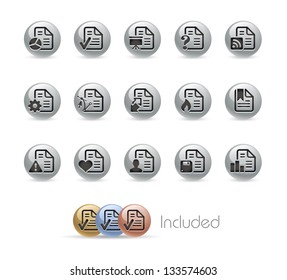 Documents Icons 2 2 Metal Round Stock Vector (Royalty Free) 133574603 ...