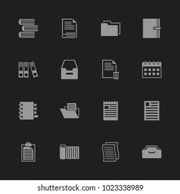 Documents Icons Gray Symbol On Black Stock Vector (Royalty Free ...