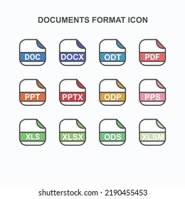 Documents Office Formatting Extension Icon Rounded Stock Vector ...