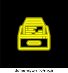 Documents Yellow Glowing Neon Ui Ux Stock Vector (Royalty Free ...