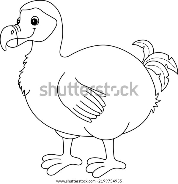 Dodo Animal Isolated Coloring Page Kids Stock Vector (Royalty Free ...