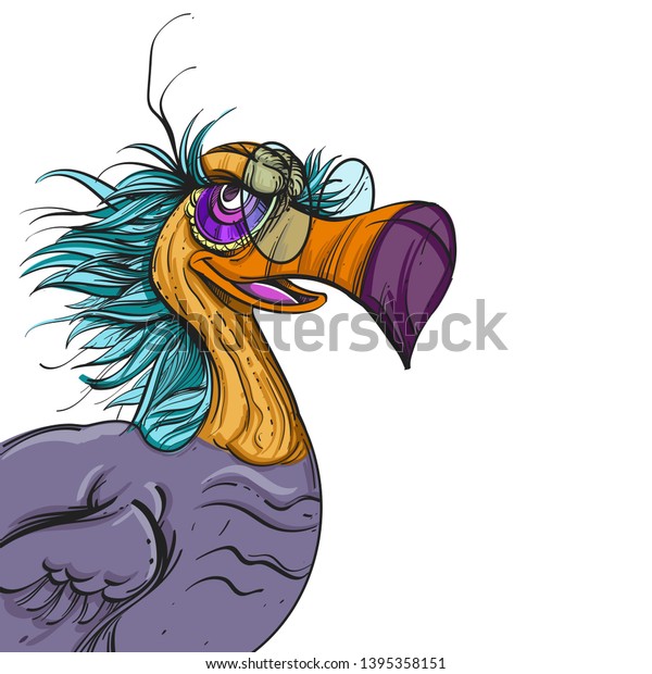 Dodo Bird Glasses On White Background Stock Vector (Royalty Free ...