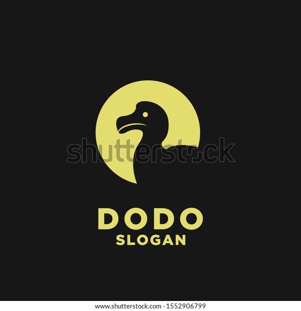 Dodo Bird Logo Black Icon Design Stock Vector (Royalty Free) 1552906799 ...