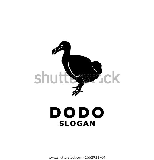 Dodo Bird Logo Black Icon Design Stock Vector (Royalty Free) 1552911704 ...