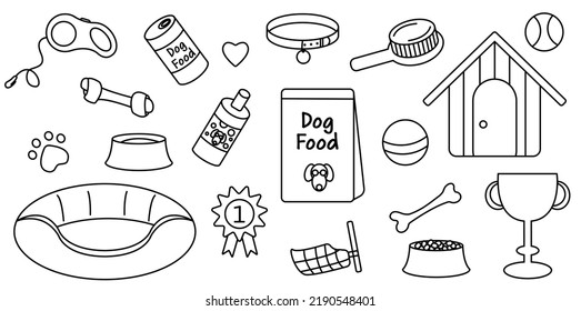Dog Accessories Set Vector Illustration Isolated Stock Vector (Royalty ...