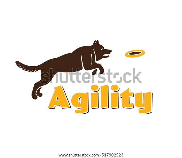 Dog Agility Logotype Dog Silhouette Isolated Stock Vector (Royalty Free ...