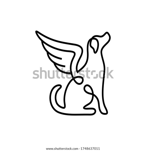 Dog Angel Wings Logo Template Stock Vector (Royalty Free) 1748637011